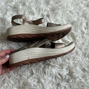 Bionica | Shoes | Bionica Cybelle Gold Leather Platform Wedge Sandals ...